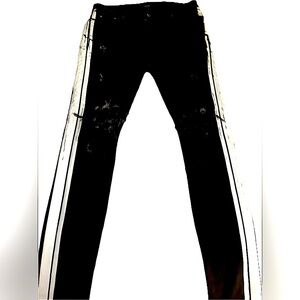 AMIRI | Jeans | Amiri Track Stack Denim Black Denim White Track Stripe ...